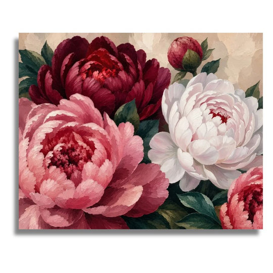 Flower Paint by Numbers Kits for Adults | Floral Canvas Kits – Painting ...