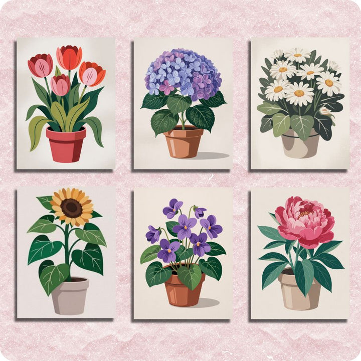 Flower Paint by Numbers Kits for Adults | Floral Canvas Kits – Painting ...