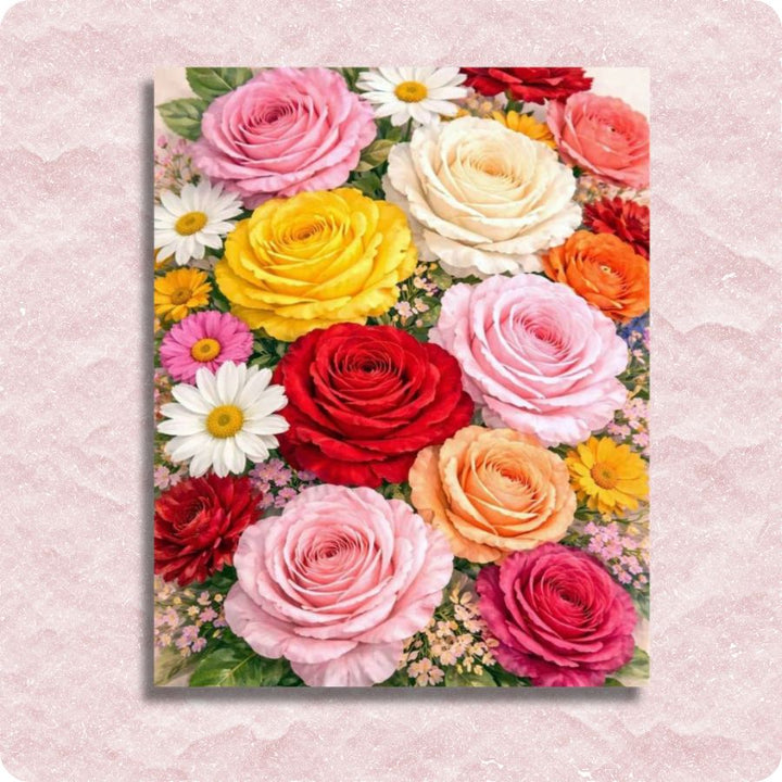 Flower Paint by Numbers Kits for Adults | Floral Canvas Kits – Painting ...